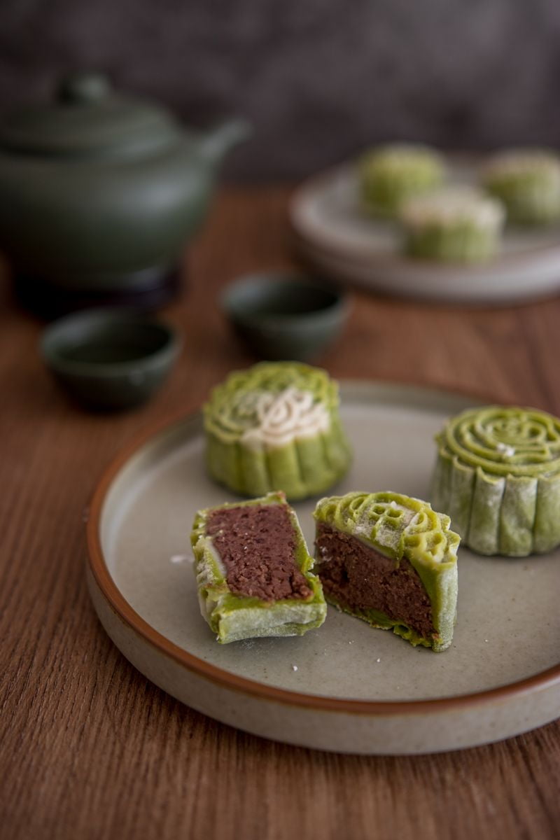 Matcha Snow Skin Mooncake With Red Bean Paste Recipe Niko Neko Matcha