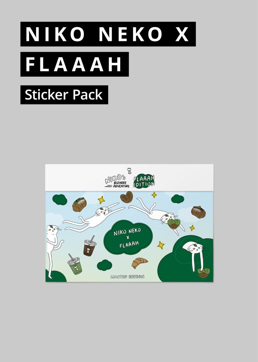 NIKO NEKO X FLAAAH LIMITED EDITION STICKER PACK | Niko Neko Matcha
